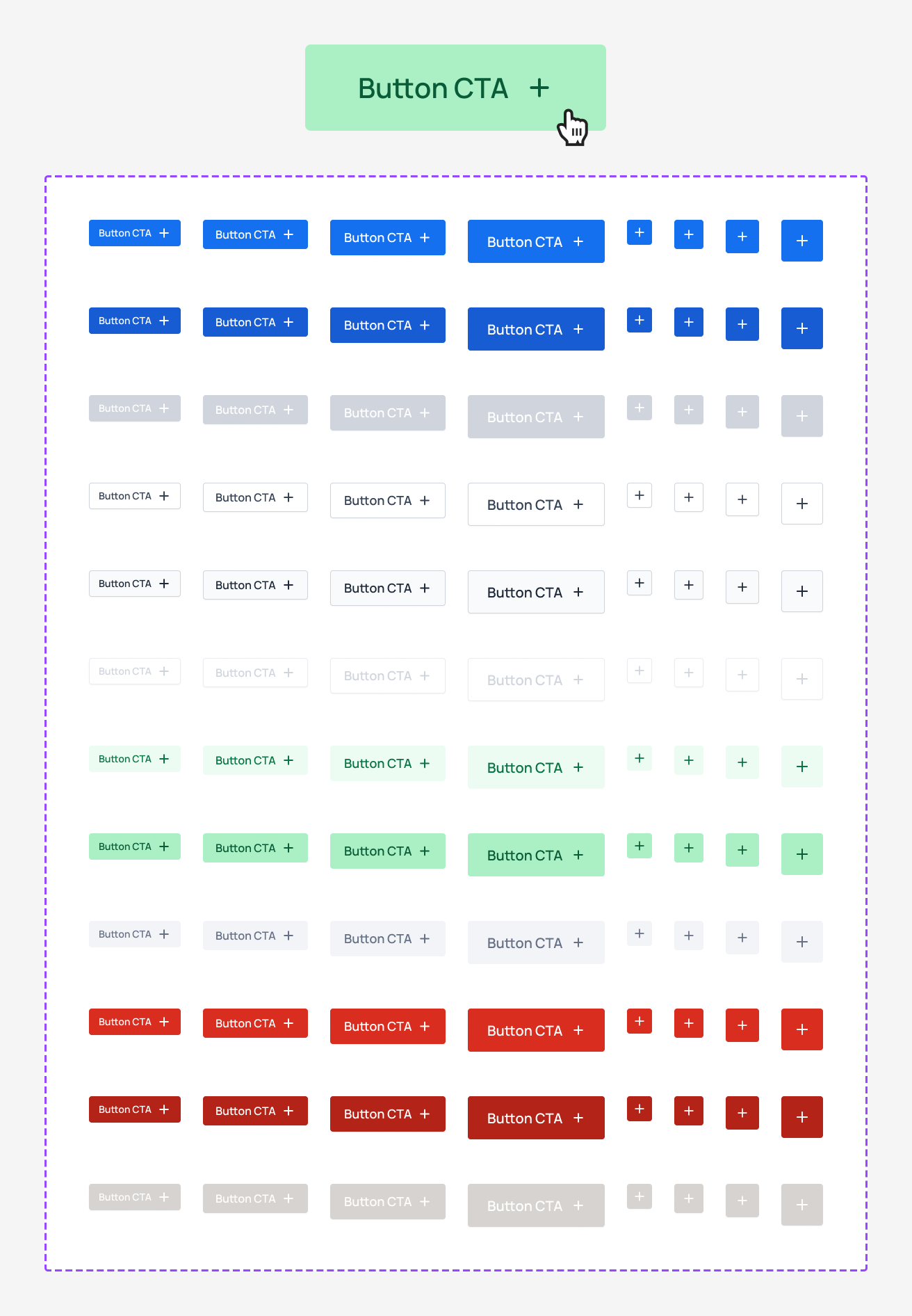 Figma Square Button , UI Component | Component Collector Design System